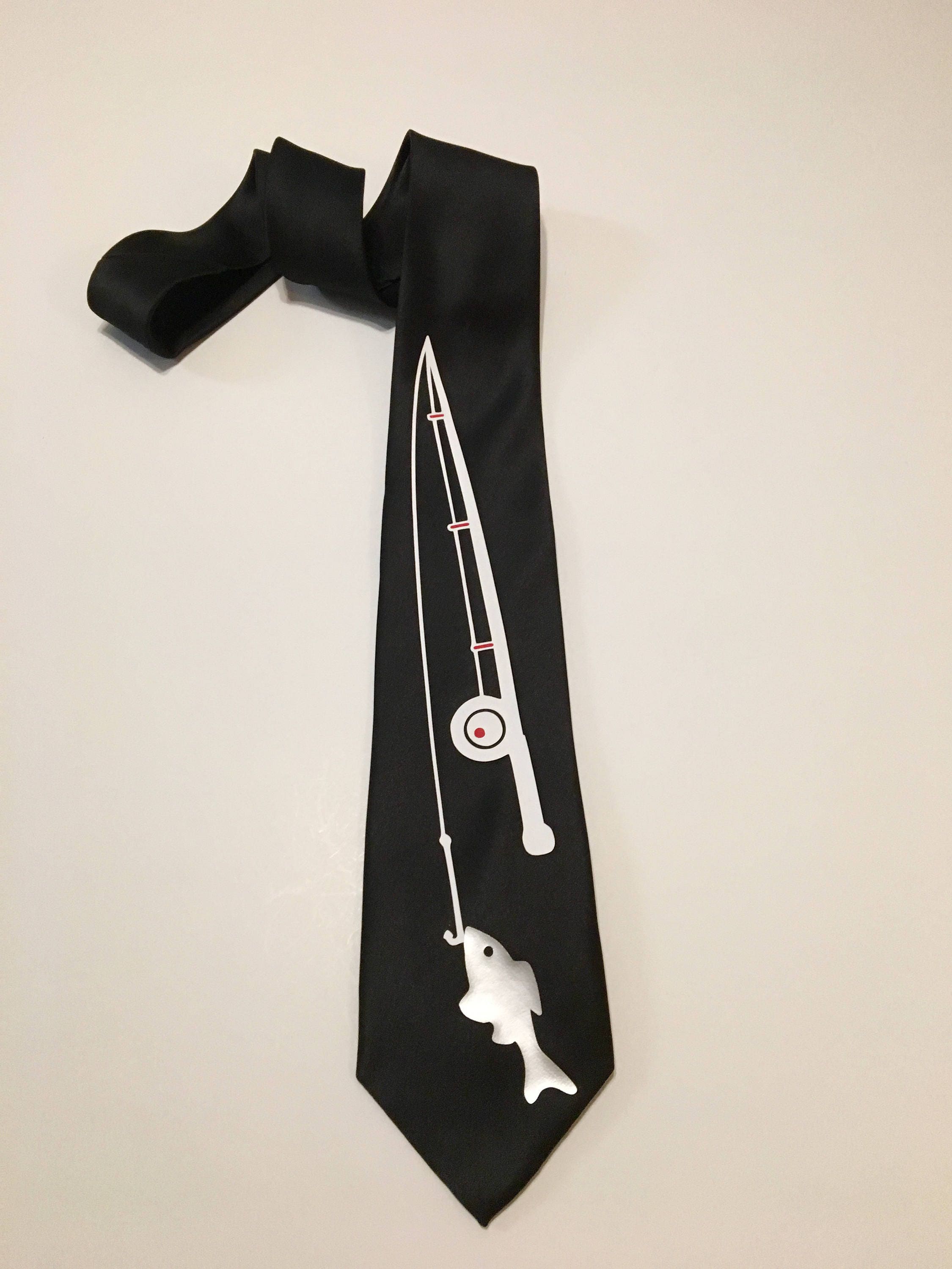 Fisherman Necktie Fishing Poll Fish Fun and Cool - Etsy