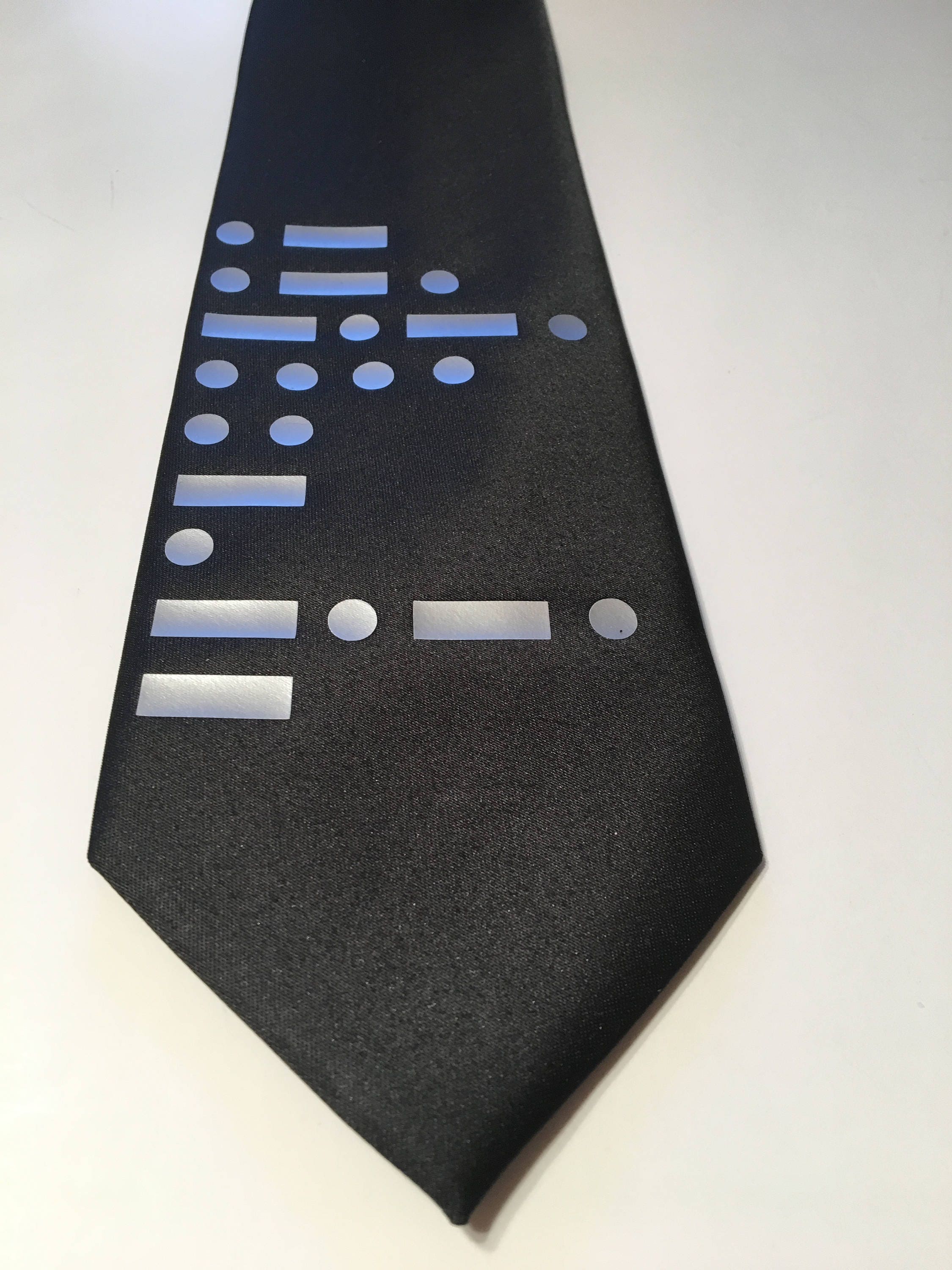 Morse Code Very Cool Necktie Any Text You Wantblack Necktie | Etsy