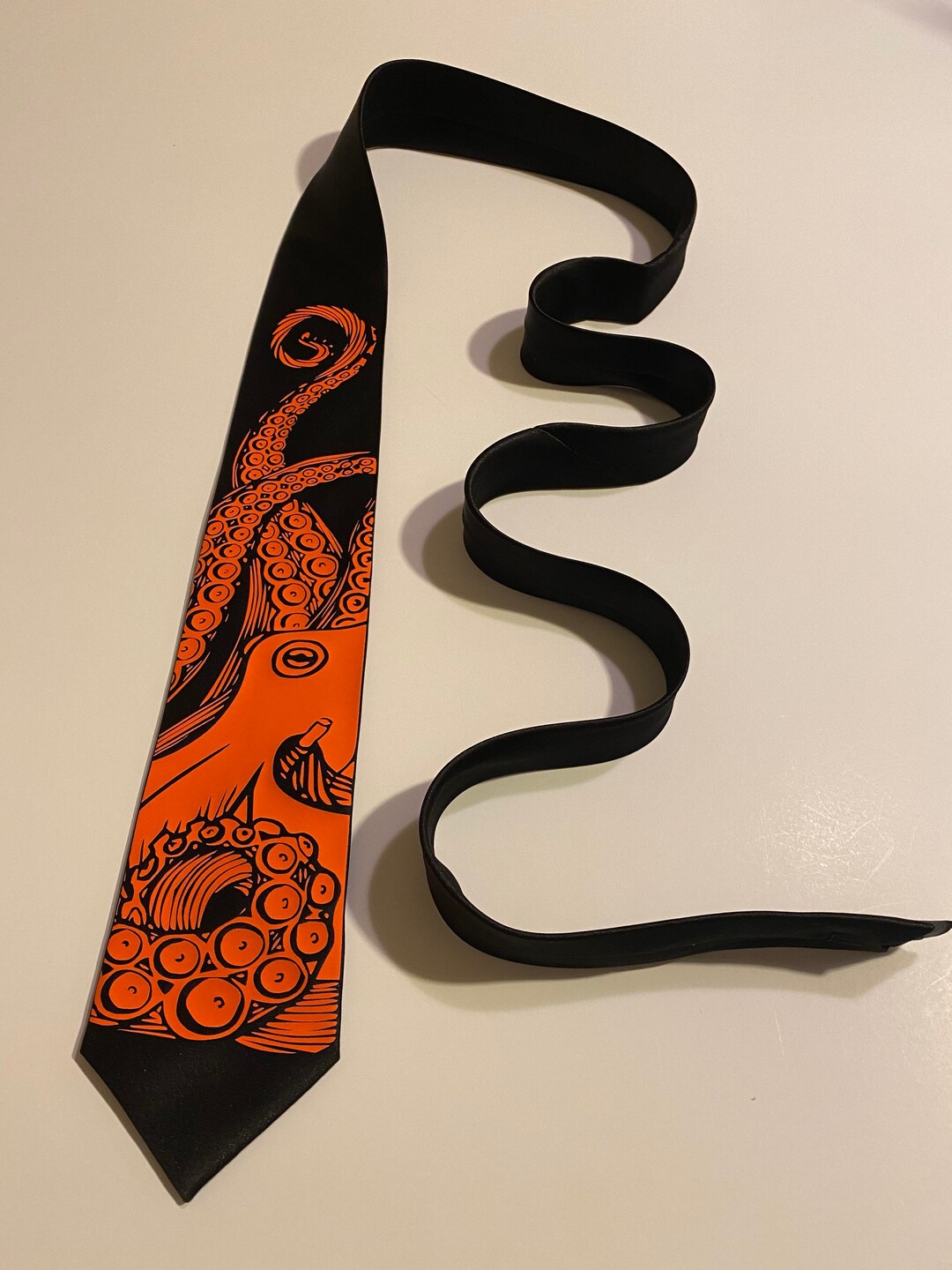 Octopus Necktie, Black Tie - Orange Design! Great Gift , Great Quality ...