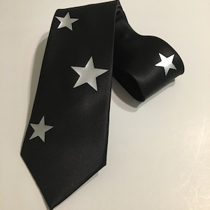 Silver Stars Necktie, Cool, Unique and Fun, Birthday Gift, Wedding ...