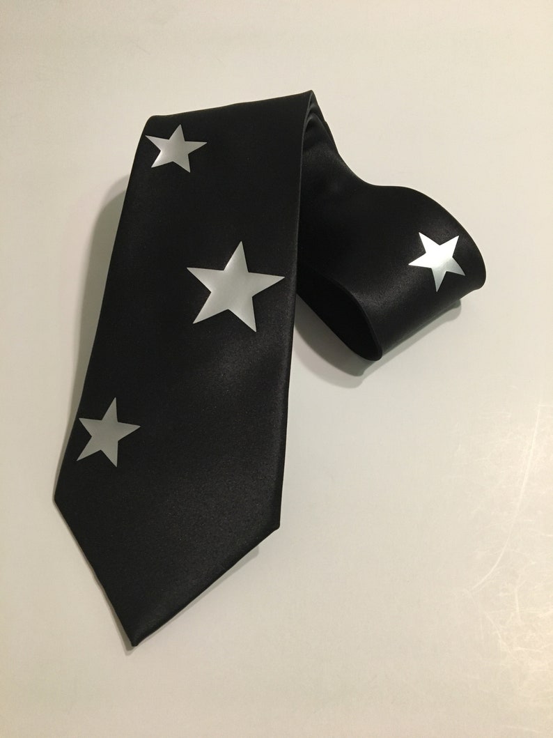 Silver Stars Necktie, Cool, Unique and Fun, Birthday Gift, Wedding ...