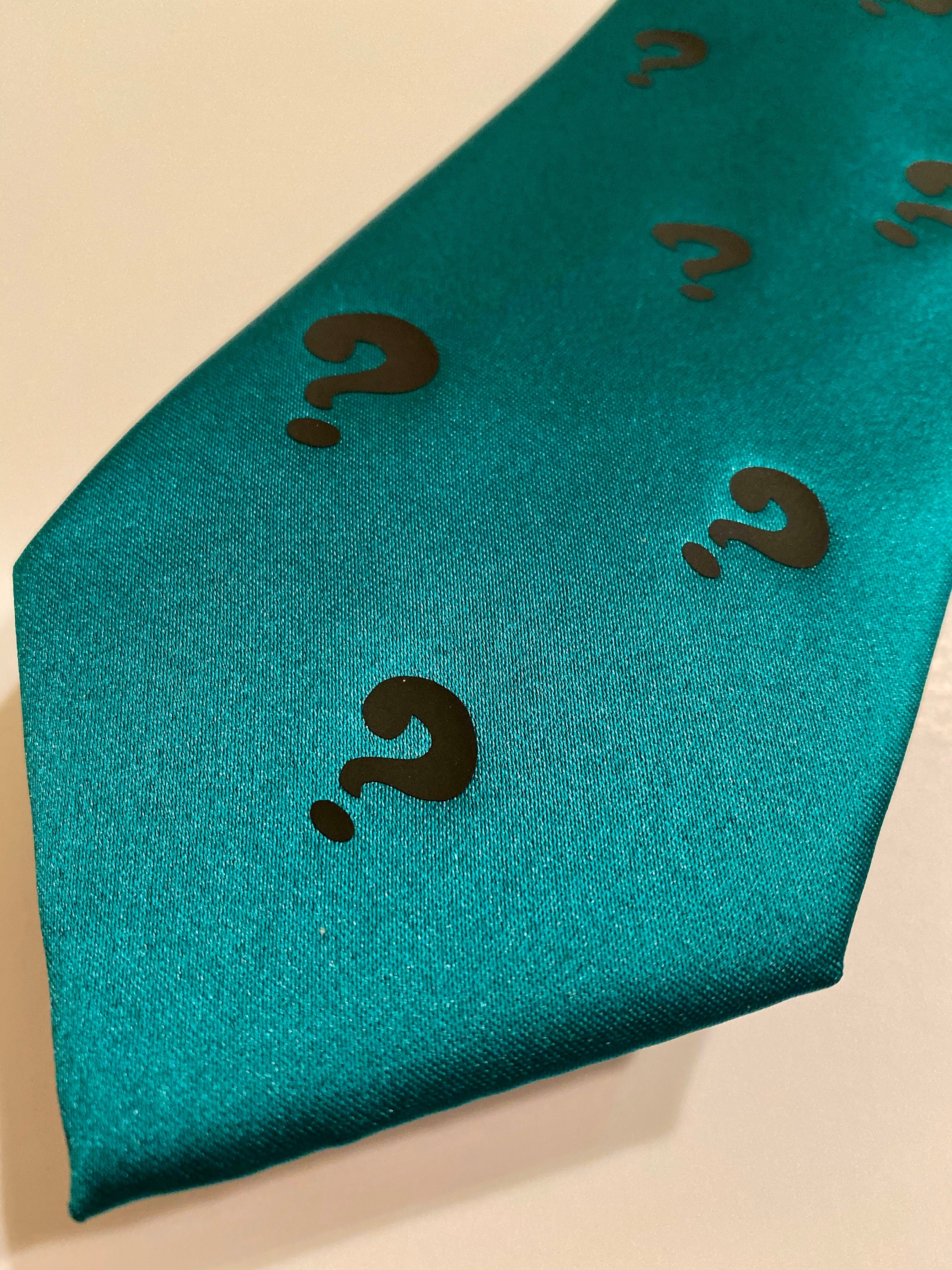 Question Marks Necktie, Kelly Green Tie, Cool, Unique and Fun, Birthday ...