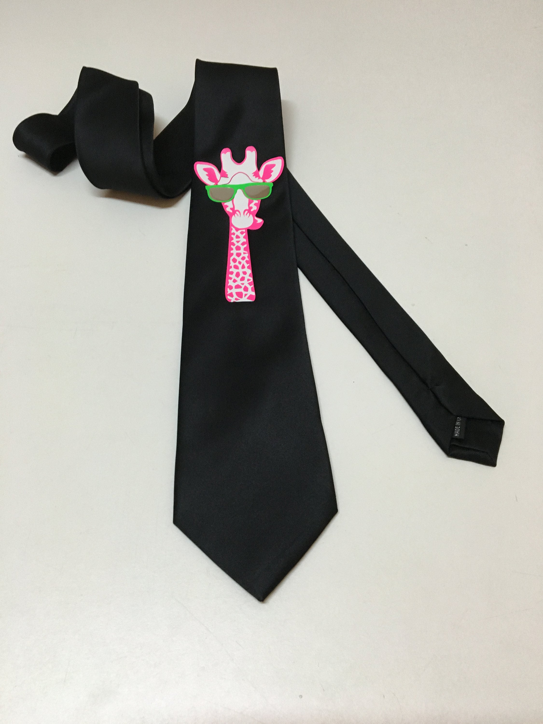 Giraffe Necktie Neon Pink Cool and Fun - Etsy