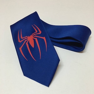 Spider on Blue Necktie, Cool, Unique and Fun, Birthday Gift, Wedding ...