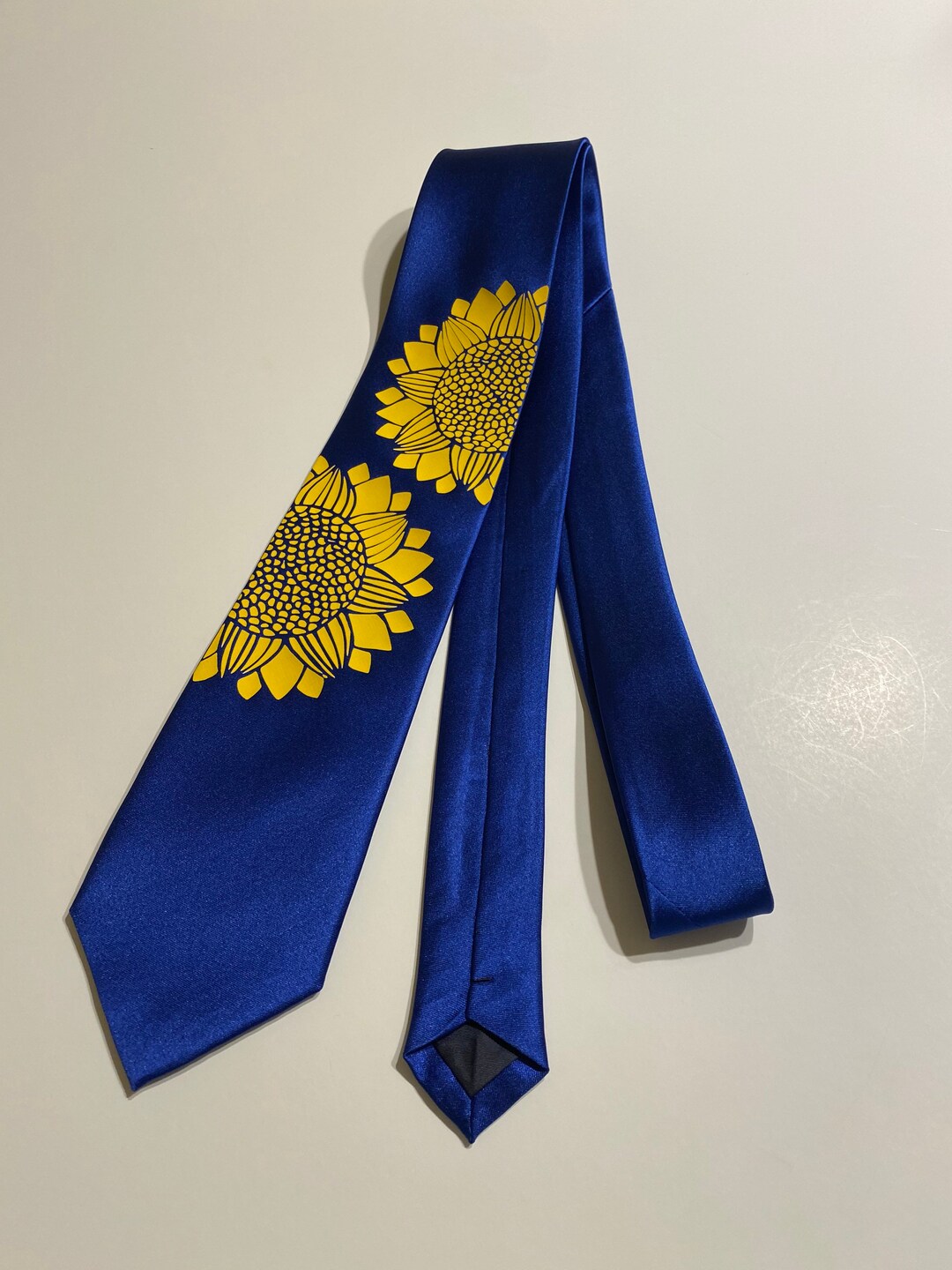 Sunflowers on Royal Blue Necktie, Fun and Cool, Perfect Gift, Weddings ...