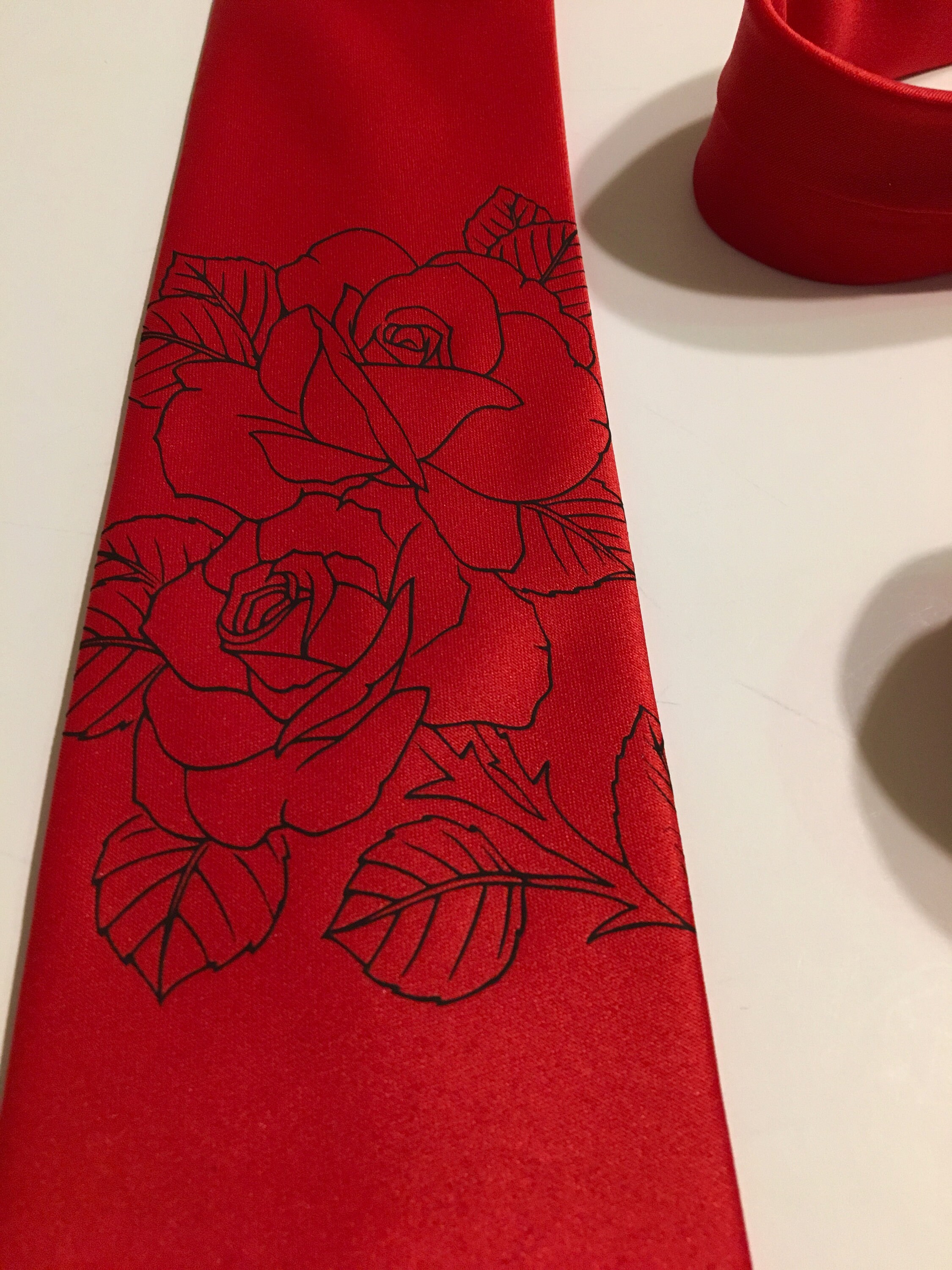 Roses, Red Necktie , Cool, Unique and Fun, Birthday Gift, Wedding ...