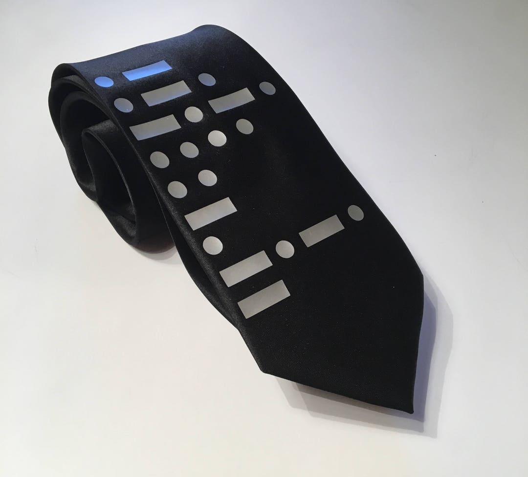 Morse Code, Very Cool Necktie, Any Text You Want,black Necktie - Etsy
