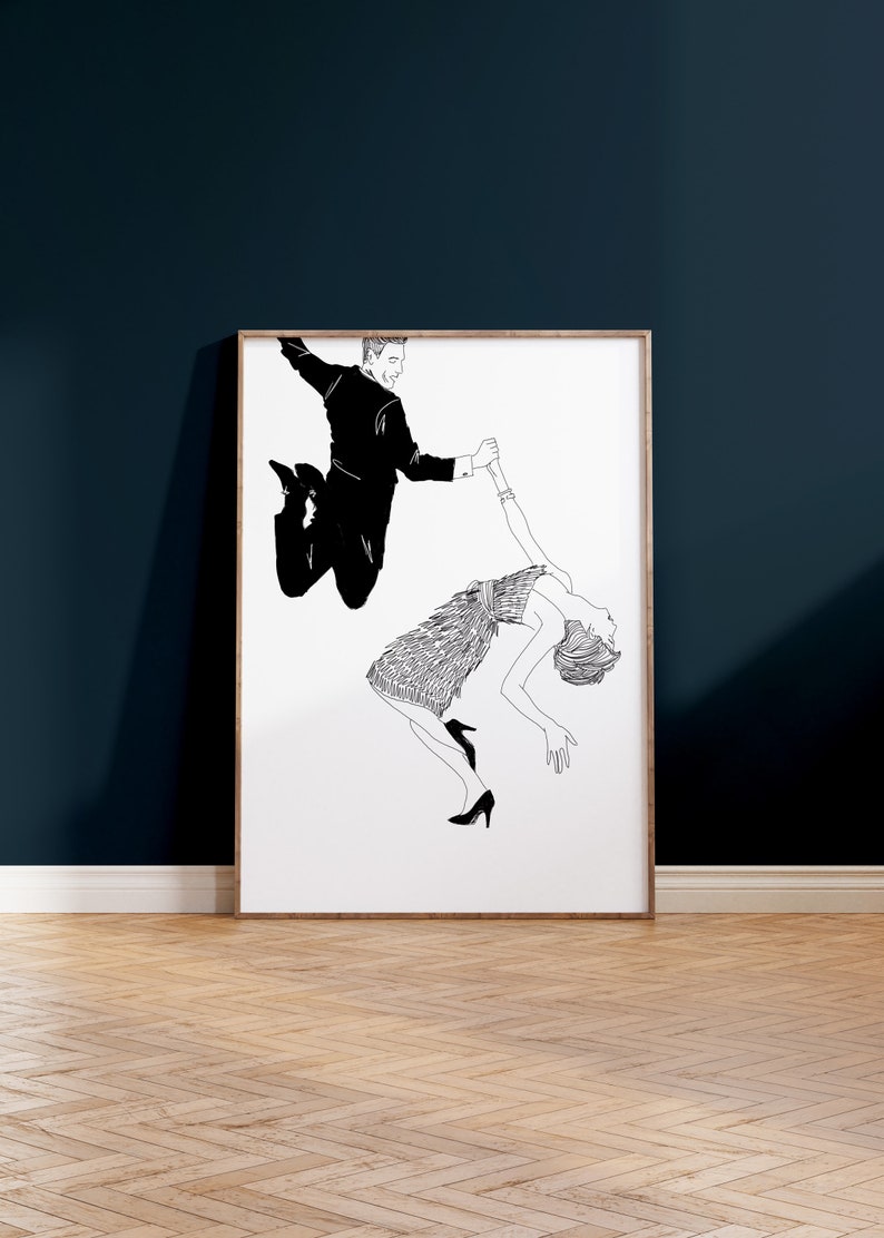 Dancers Ink Drawing, Illustration, Hand Drawn Print, Dance Poster ...