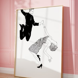 Dancers Ink Drawing, Illustration, Hand Drawn Print, Dance Poster ...