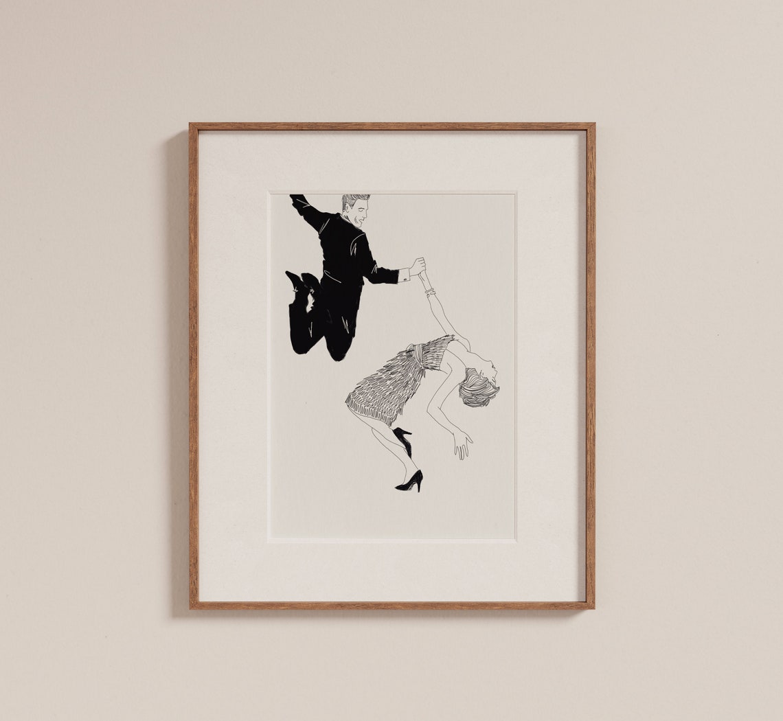Dancers Ink Drawing, Illustration, Hand Drawn Print, Dance Poster ...