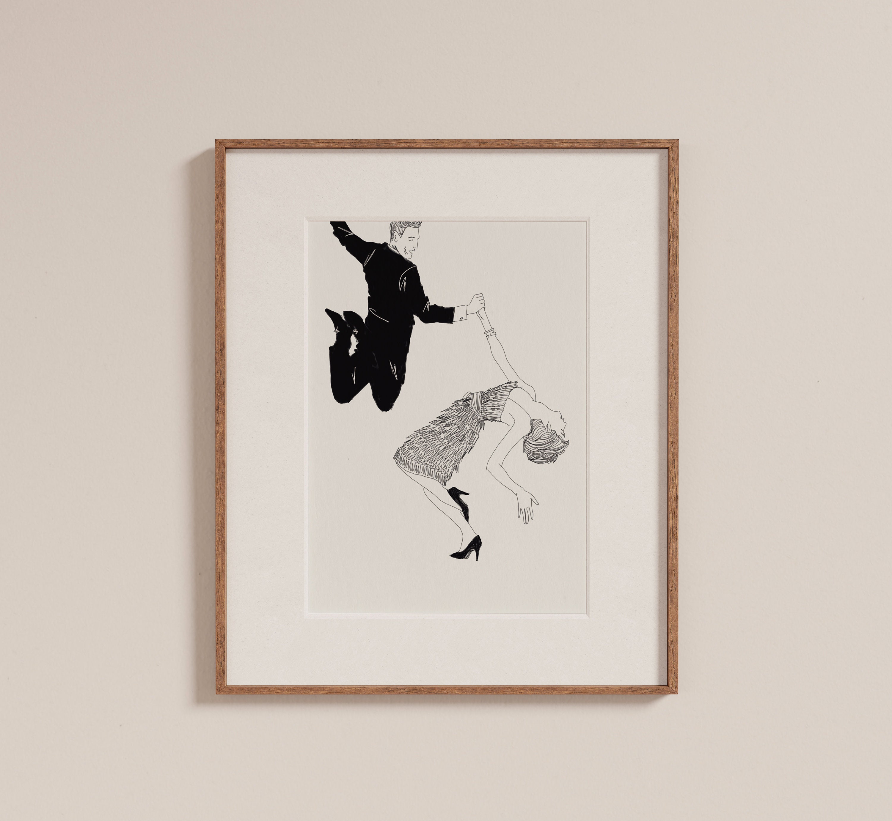 Dancers Ink Drawing, Illustration, Hand Drawn Print, Dance Poster ...