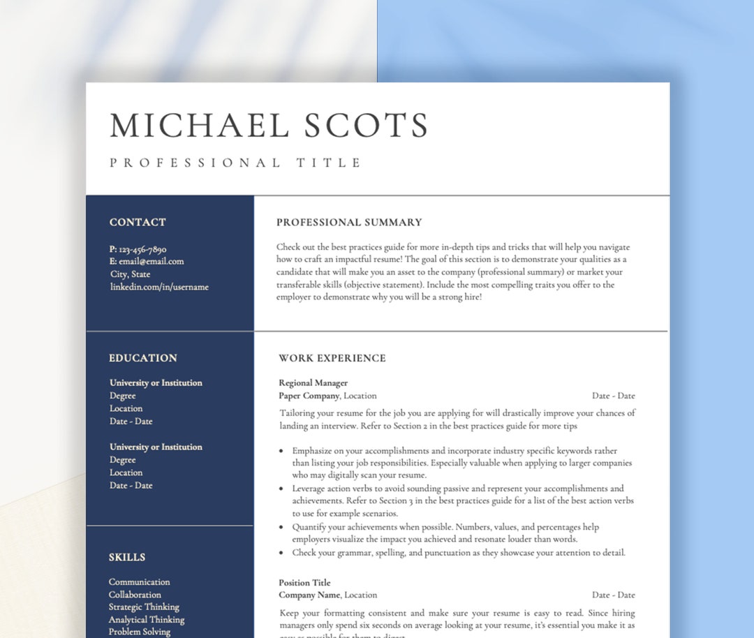 Resume Template Word, College Student Resume, Executive Resume ...