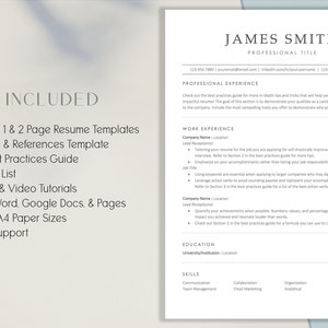 Resume Template Google Docs ATS Friendly Resume Template - Etsy