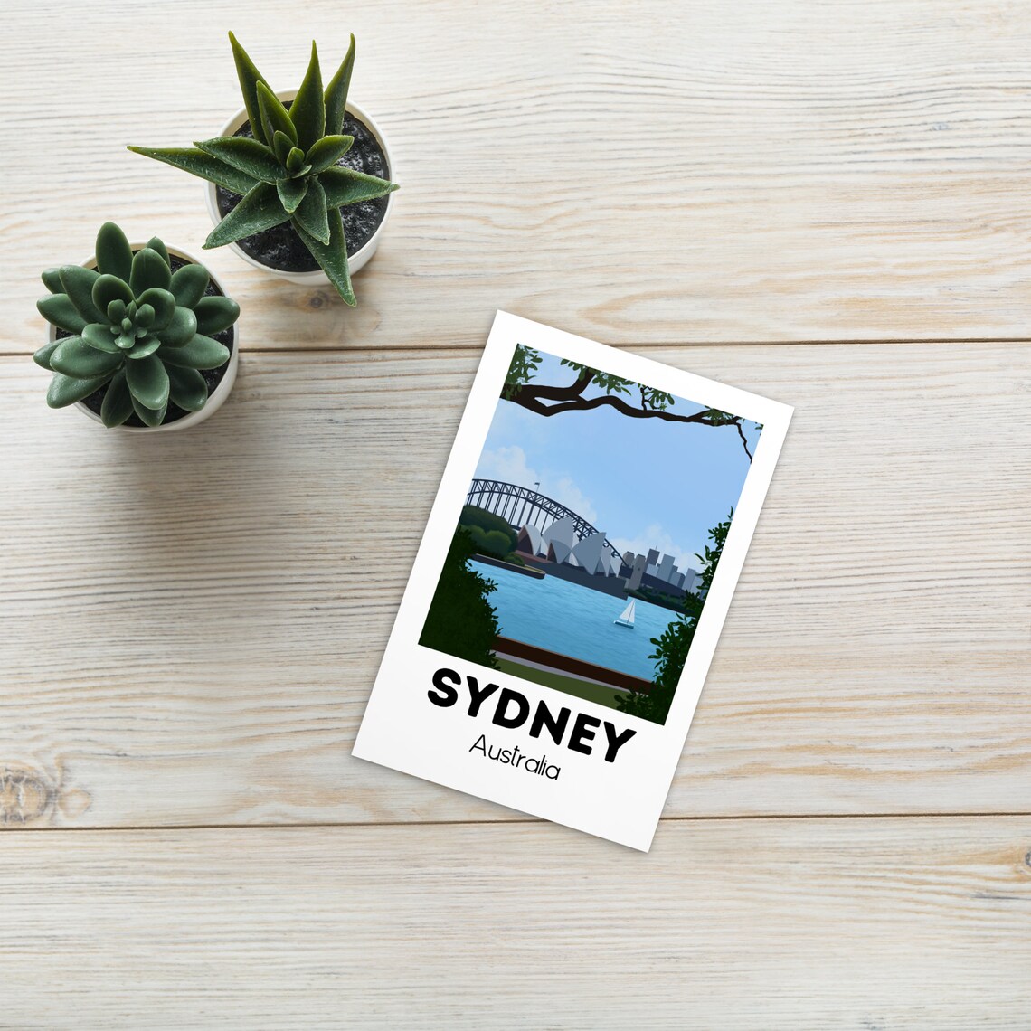 Sydney Opera House Harbour Travel Art Postcard Print Australia Postcard ...