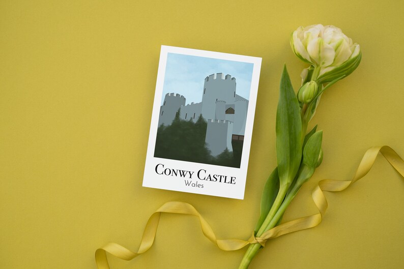 Conwy Castle Art Postcard: Wales Travel Souvenir (4x6 In) - Etsy