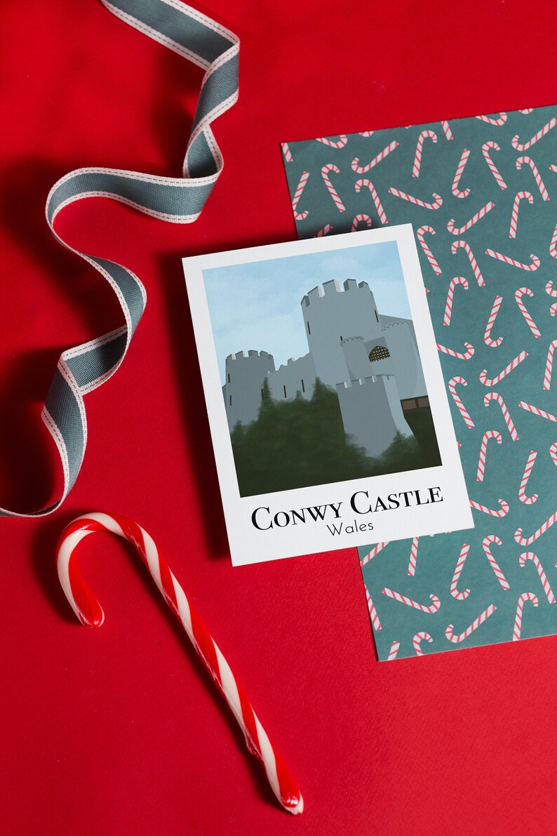 Conwy Castle Art Postcard: Wales Travel Souvenir (4x6 In) - Etsy