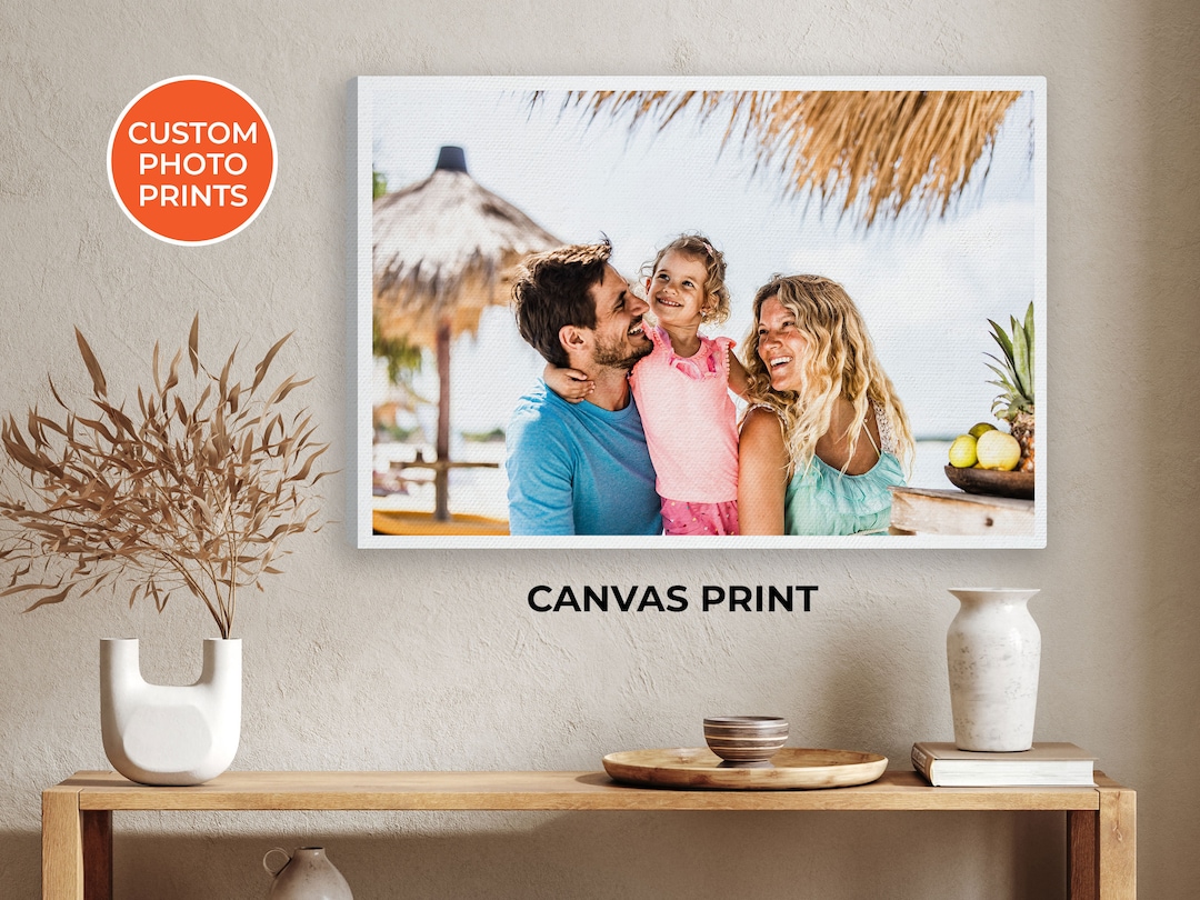 Customisable Family Photo Canvas - Landscape Photo Canvas or Framed ...