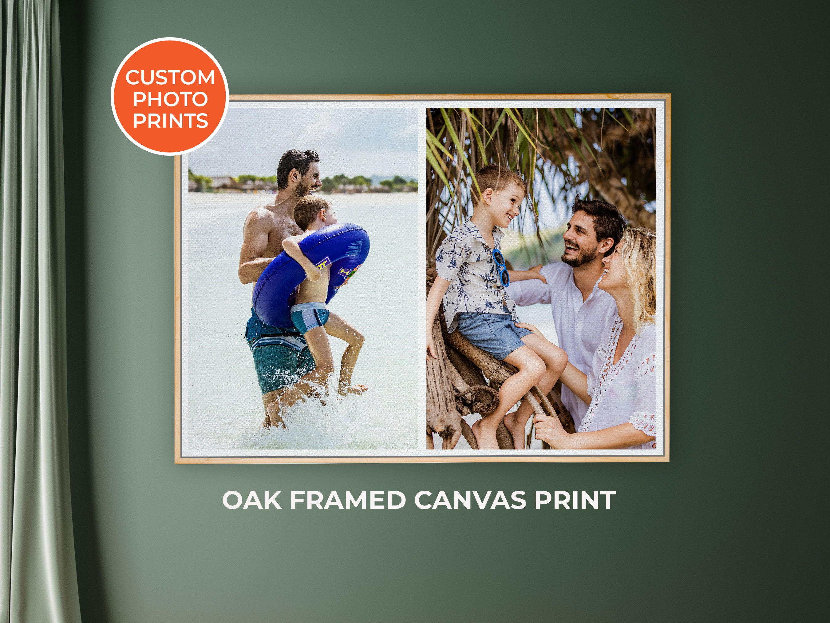 Customisable Family Photo Canvas - Landscape Photo Canvas or Framed ...