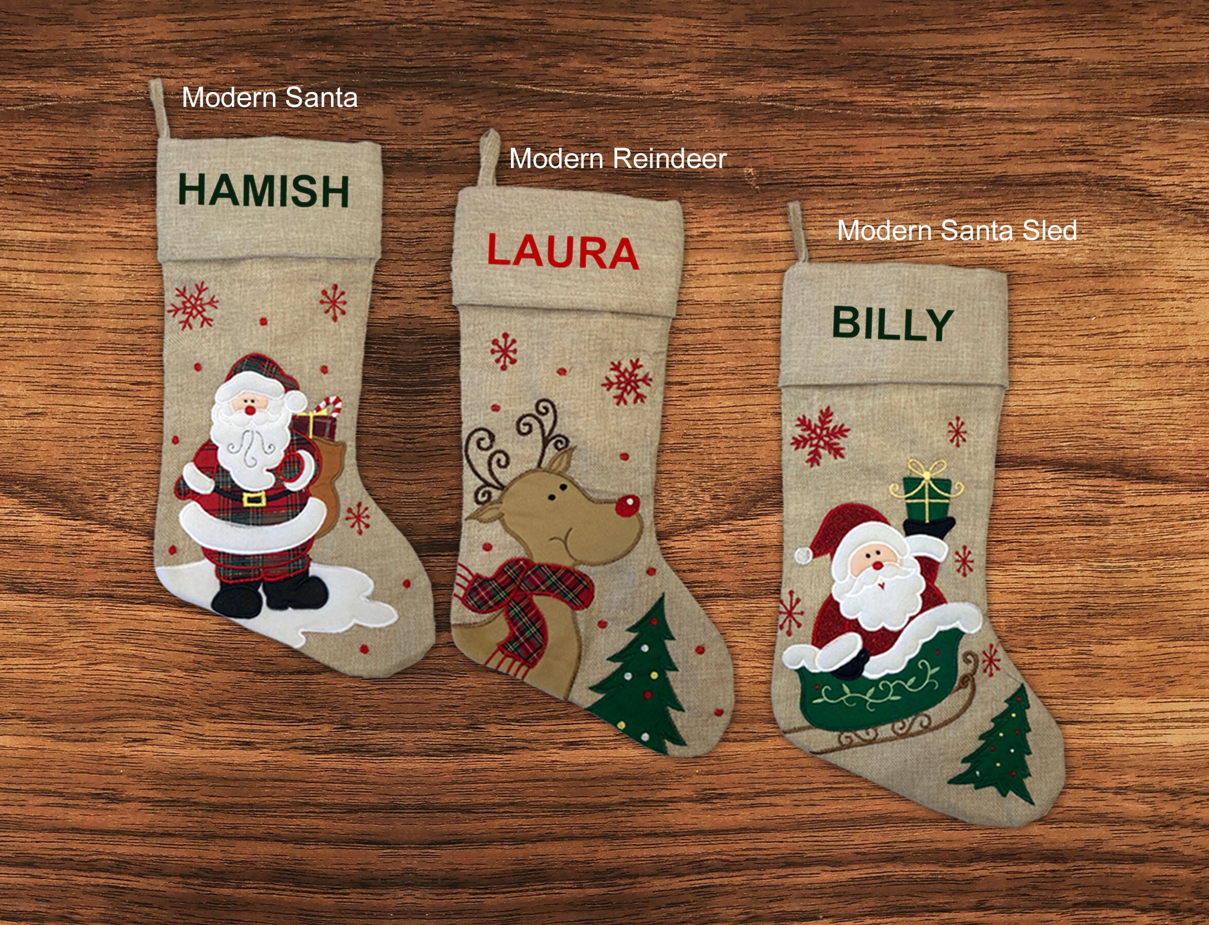 Personalised Christmas Stocking 14 Designs Embroidered - Etsy Australia