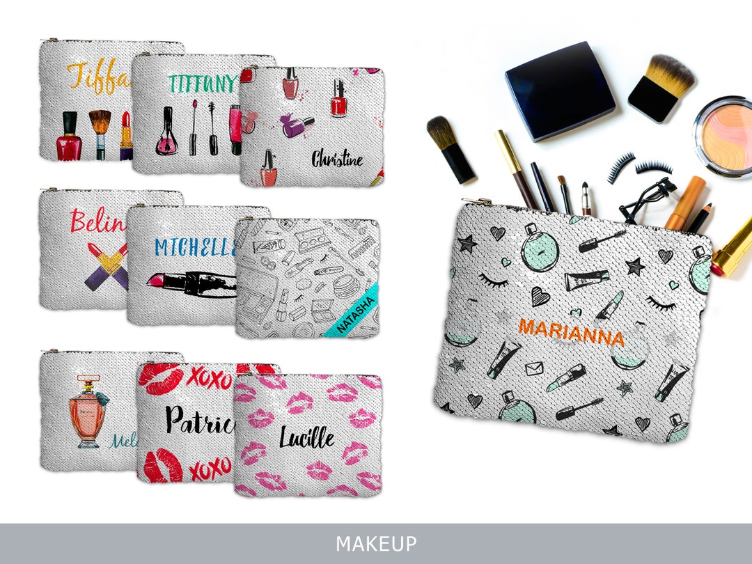 Personalized Sequin Makeup Bag - Etsy