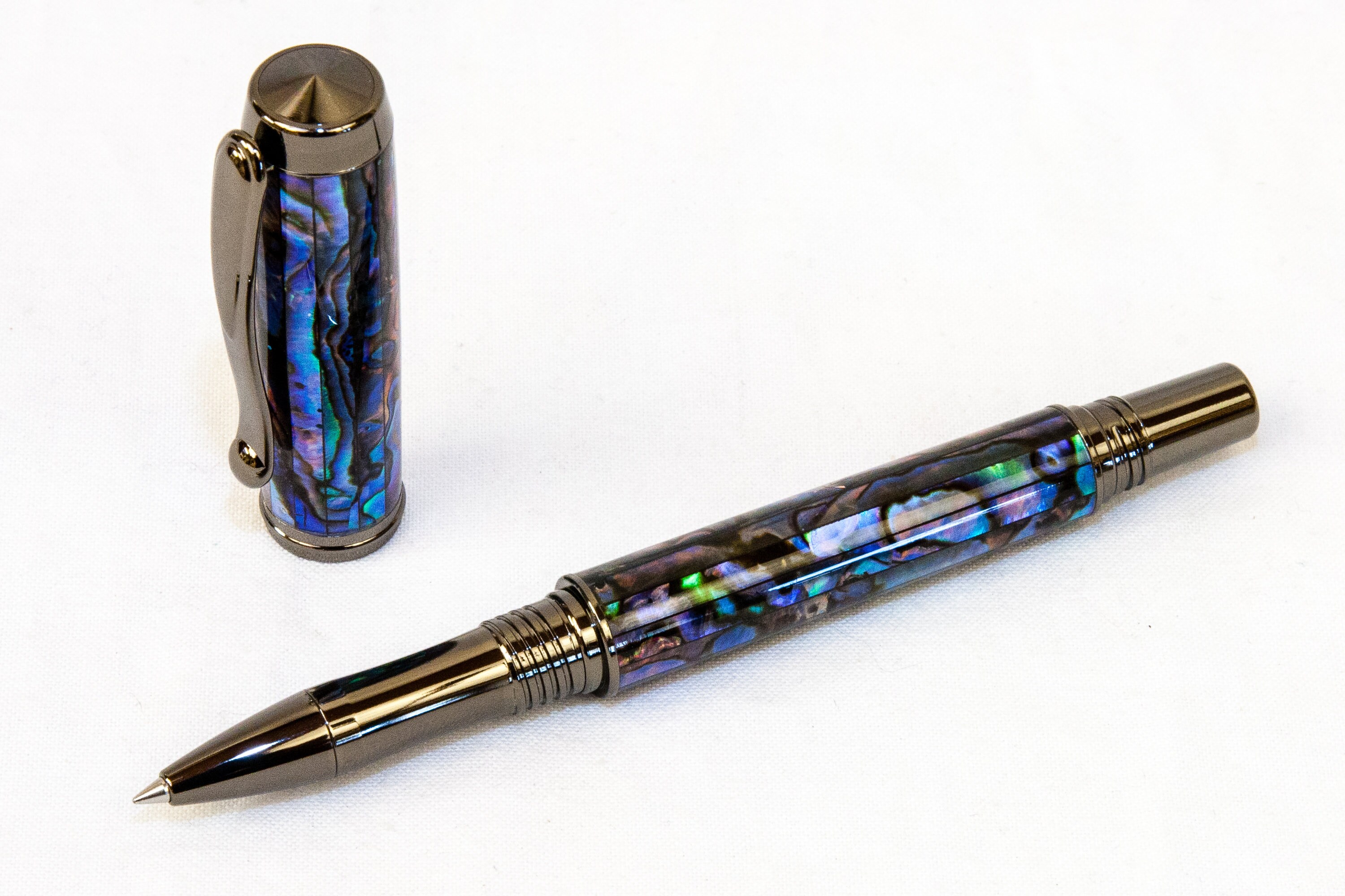 Paua Abalone Shell Rollerball Pen W/ Gunmetal Plating Writing - Etsy