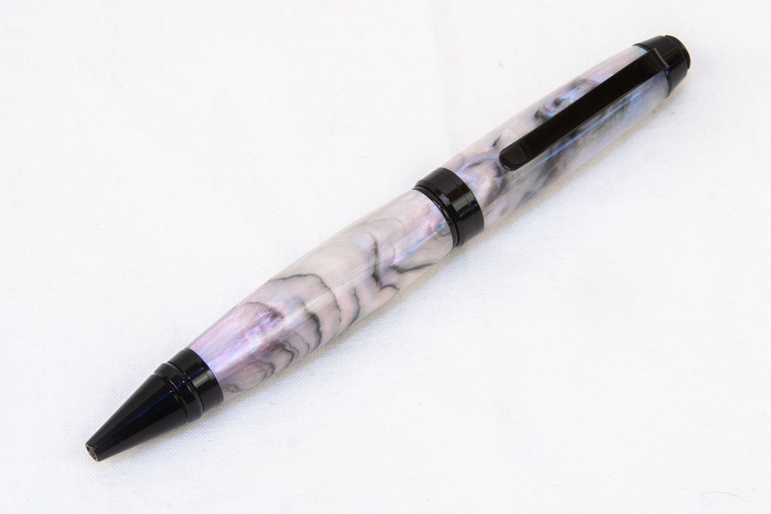 Opalescent Mussel Shell Resin Cigar Pen in Black Chrome Hardware - Etsy