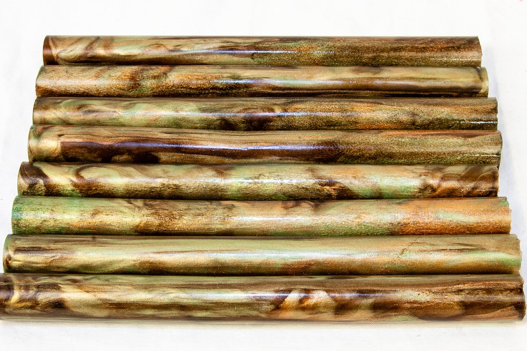 Moss Oak Resin Rods - Bespoke Kitless Pen Blanks Hair Stick Magic Wand ...