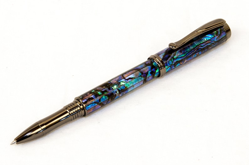 Paua Abalone Shell Rollerball Pen W/ Gunmetal Plating Writing - Etsy