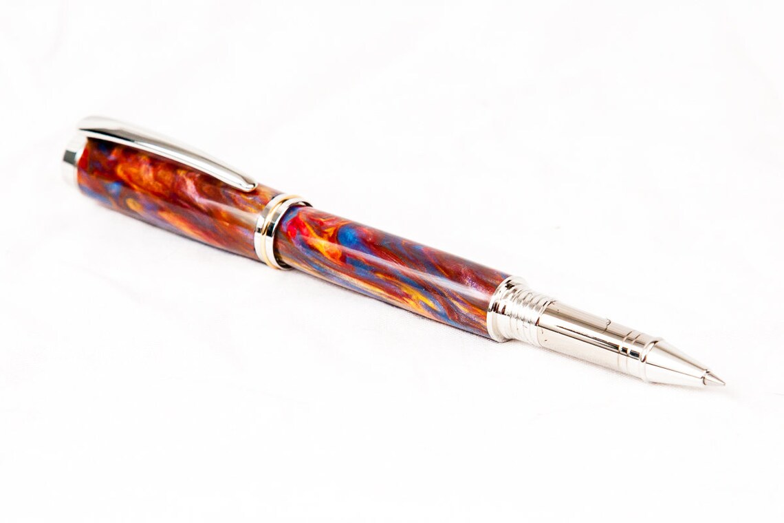 Orion Nebula Rollerball Pen in Rhodium-plated Hardware - Etsy