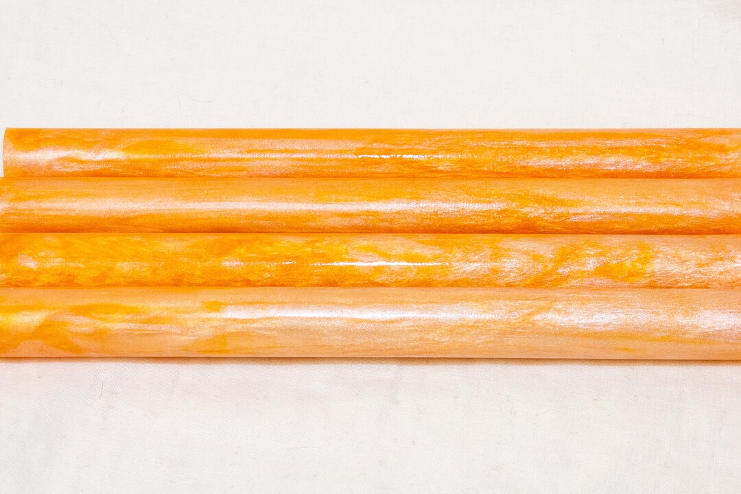 Creamsicle Alumilite Resin Rods - Bespoke Kitless Pen Blanks Hair Stick ...