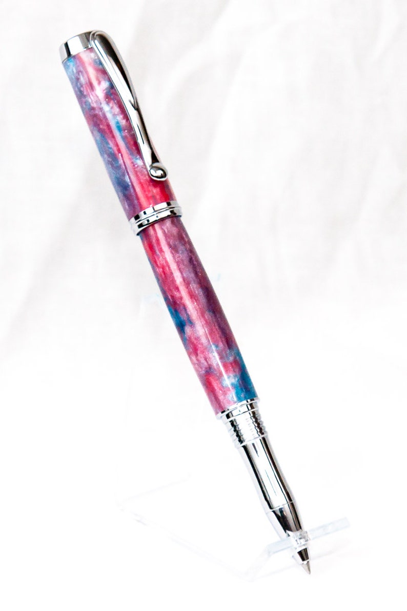 Cotton Candy Resin Rollerball Pen W/ Chrome Plating - Etsy