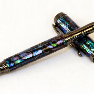 Paua Abalone Shell Rollerball Pen W/ Gunmetal Plating Writing - Etsy