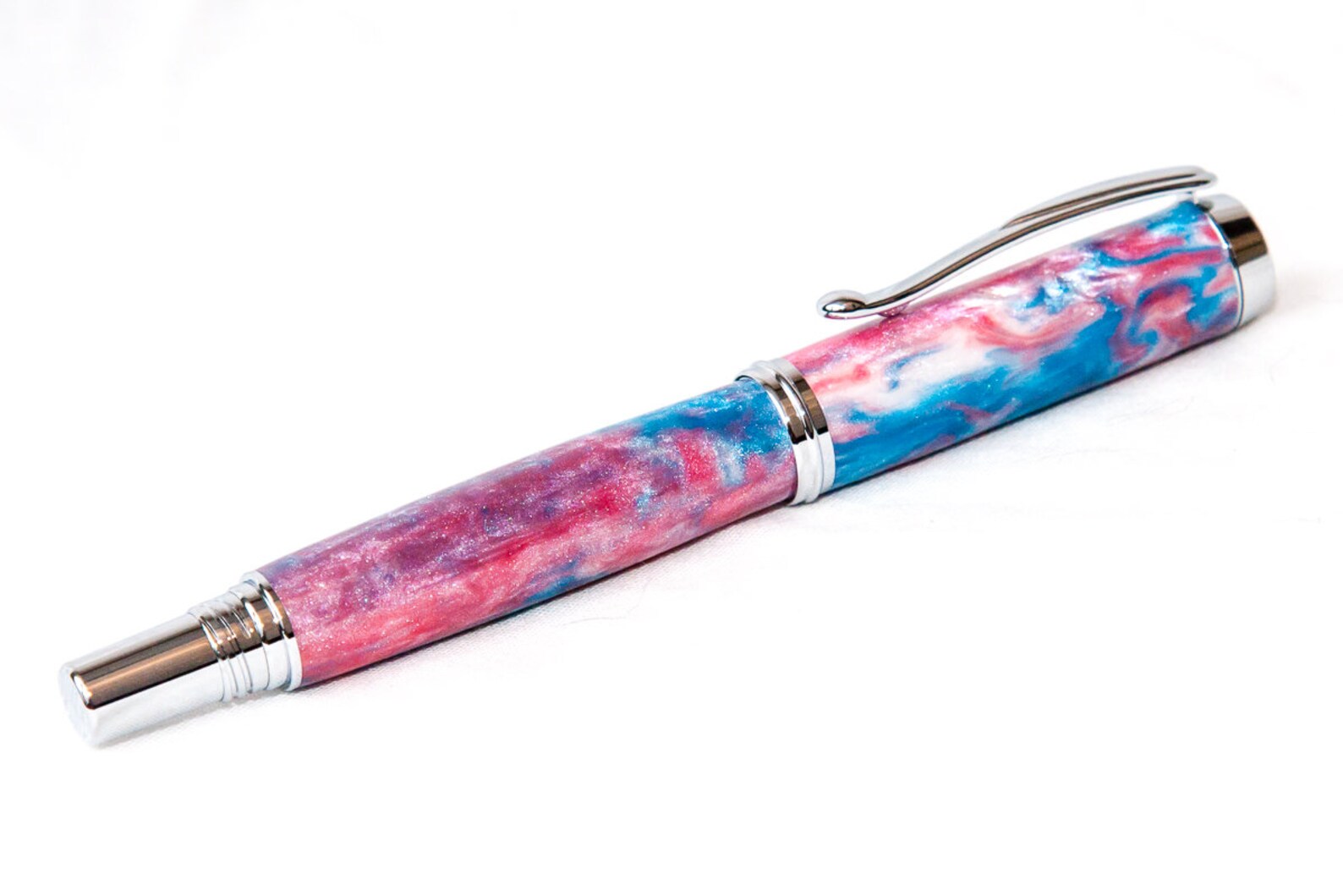 Cotton Candy Resin Rollerball Pen W/ Chrome Plating - Etsy