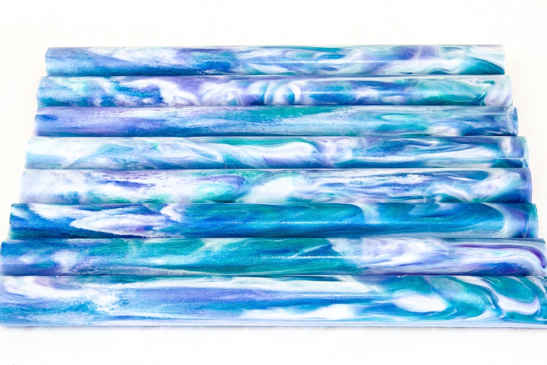 Mermaid Lagoon Alumilite Resin Rods - Bespoke Kitless Pen Blanks, Hair ...