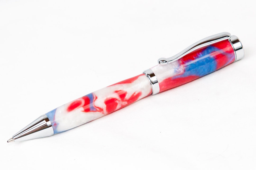 America Precious Resin Ballpoint Pen in Chrome-plated Hardware ...