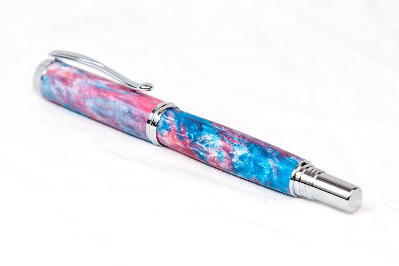 Cotton Candy Resin Rollerball Pen W/ Chrome Plating - Etsy