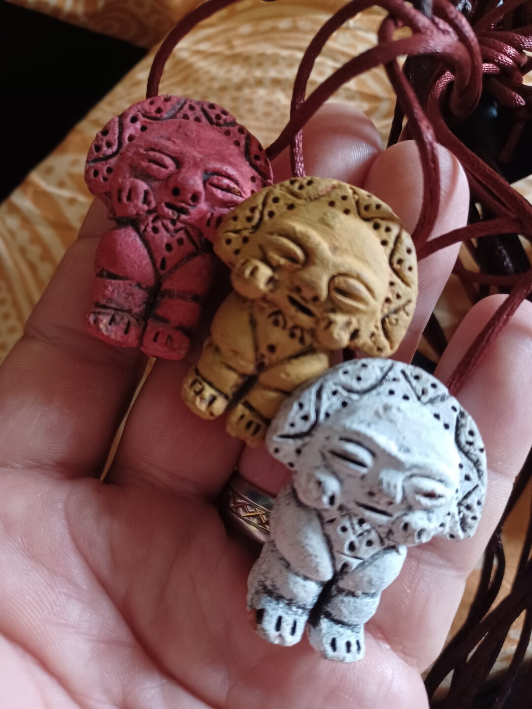 Taino Indigenous Clay Necklace Luna Goddess Different Colors - Etsy