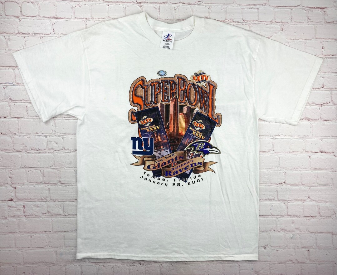 NWT Vintage Original 2001 NFL Super Bowl Giants Vs Ravens T-shirt by ...