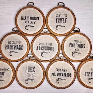 Kraken Lighthouse Quote Small 4 Inch Embroidery With Faux Wood Hoop ...