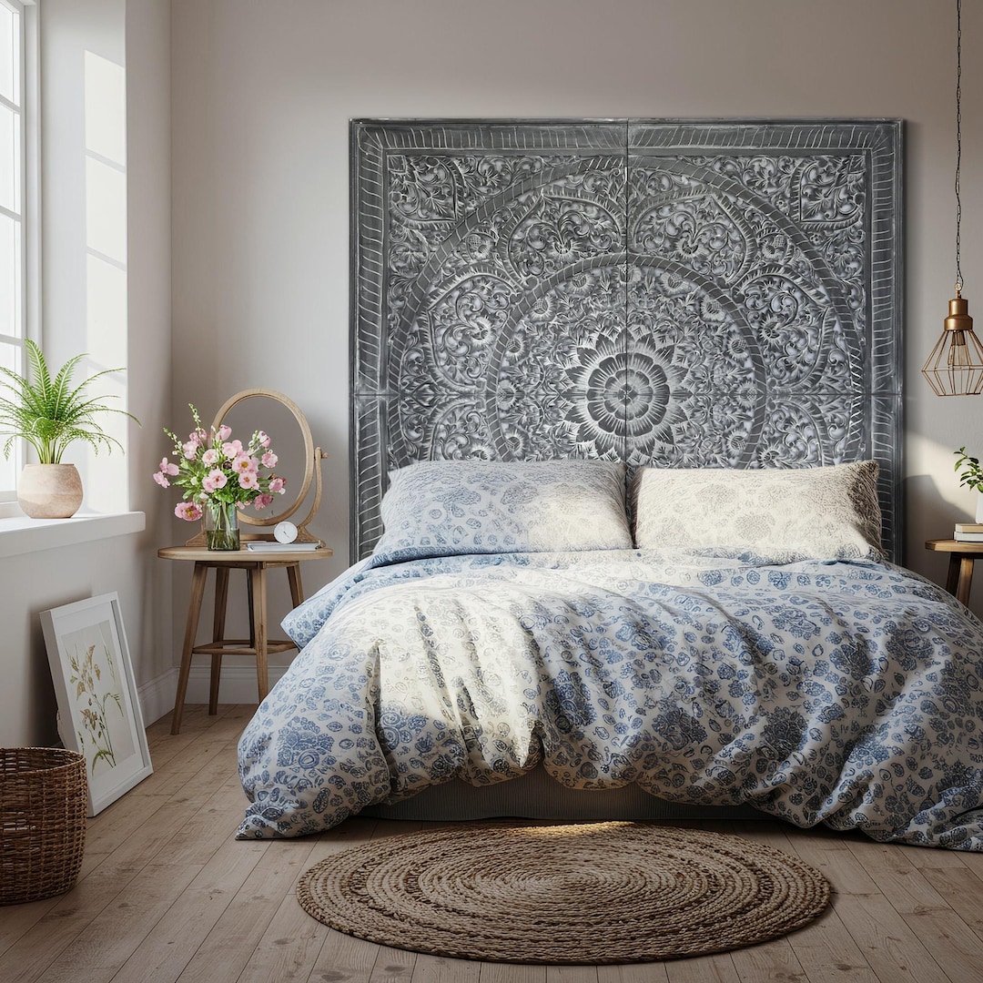 Hand-carved Balinese Mandala Bed Headboard 'manusa' : California King ...