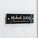 Black Wall Door Interchangeable Name Plate W/ Wood Stand 11.5x7 ...