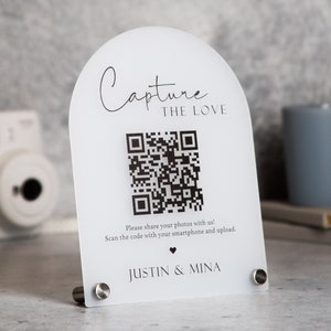 Arched QR Code (wedding Sign) - 6x7.75" Scannable Acrylic Sign, Wedding ...