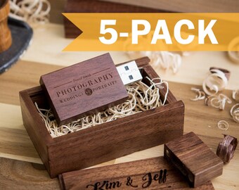 Thick Maple USB Flash Drive & Wood USB Box Set Custom | Etsy