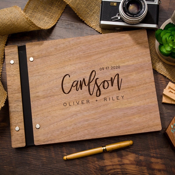 Wood Guest Book - Etsy