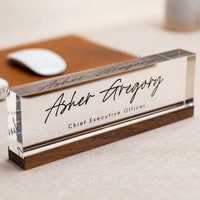 Desk Name Plate Office Supply Personalized Secretary Sign Gift Custom ...