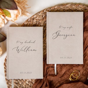 2 Vow Books Husband Wife - Hard Cover Wedding Ceremony Vow Booklets ...