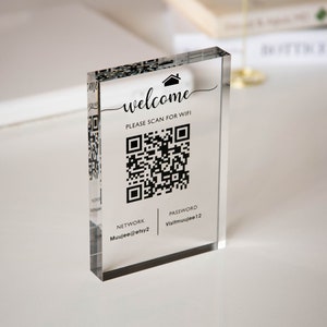 Acrylic Block QR Code Wifi Sign (design 2) - Custom Internet Sign ...