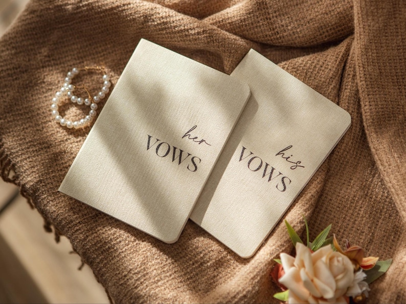 2 Slim Cream Vow Books Ready-to-ship (D1) - Soft Cover Wedding Ceremony ...