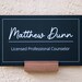 Black Wall Door Interchangeable Name Plate W/ Wood Stand- 11.5x7 ...