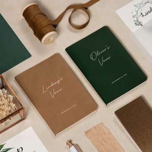 2 Slim Vow Books (design 4) - Soft Cover Wedding Ceremony Vow Booklets ...